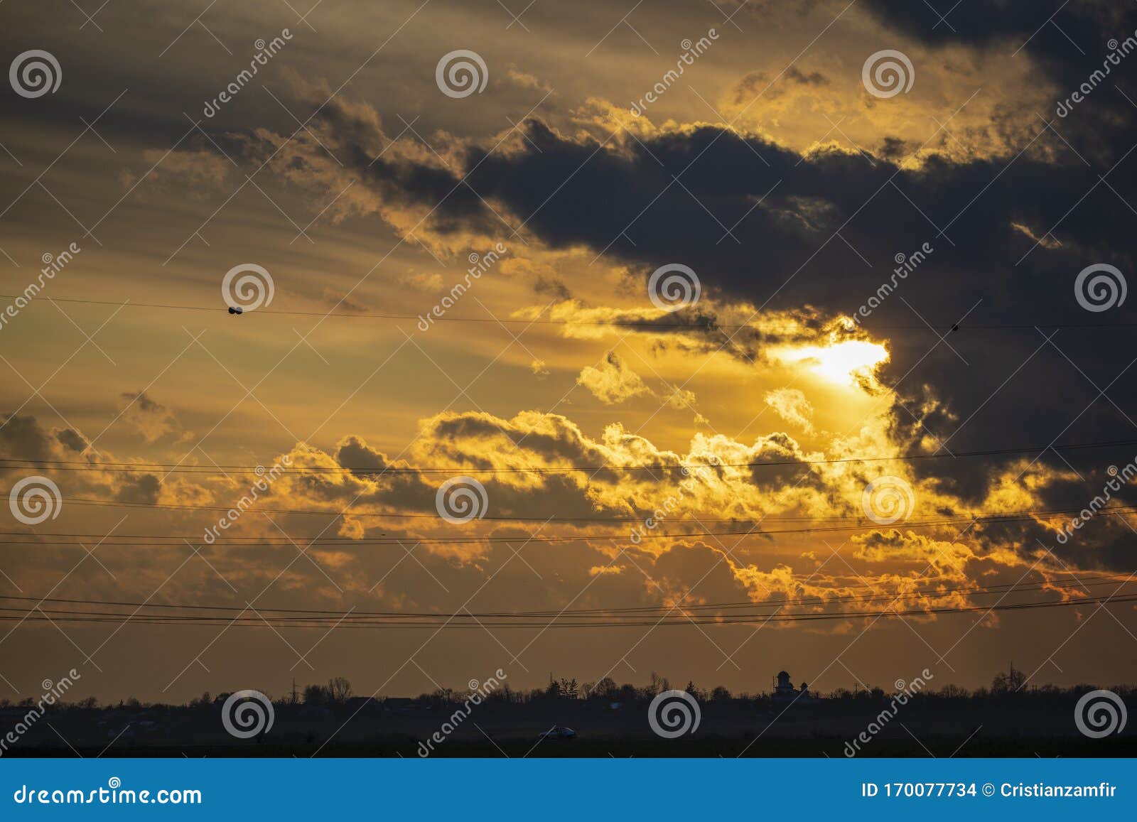 Sky at Sunset with Dark Clouds Stock Photo - Image of clouds, black ...