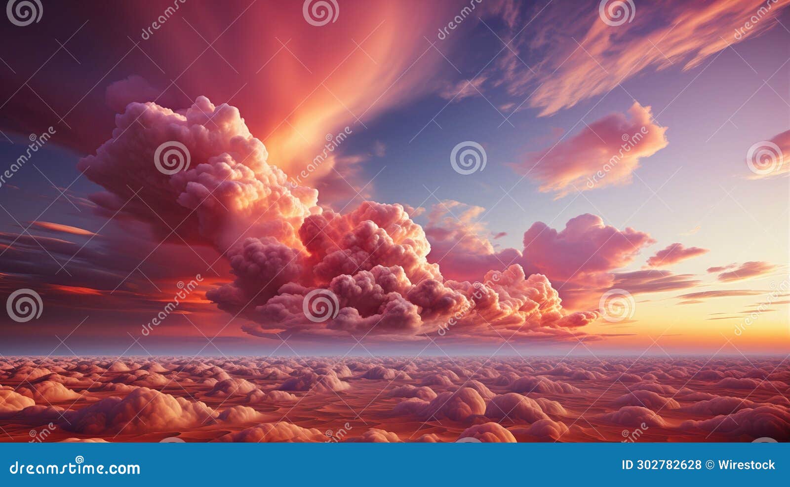 Sky at Sunset Featuring Wispy Pink Clouds in a Stunning Display of ...