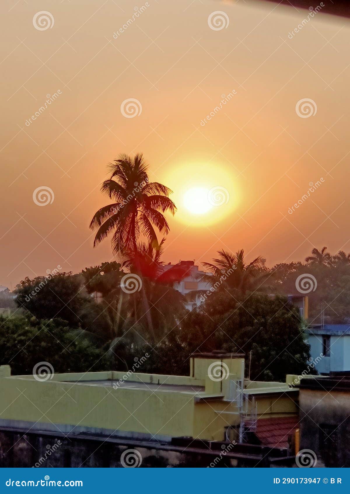 Sky Sunset Orange Evening India Sun Stock Image - Image of orange ...