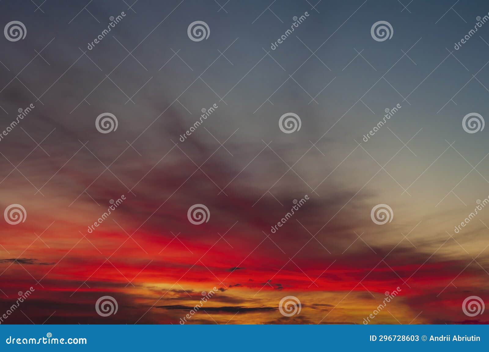 The Sky before Sunset, the Sun Painted the Low Clouds a Bright Red ...