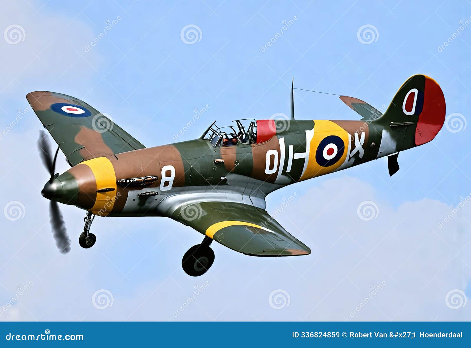 A Supermarine Spitfire in the Sky at 17-9-2024 Stock Illustration ...