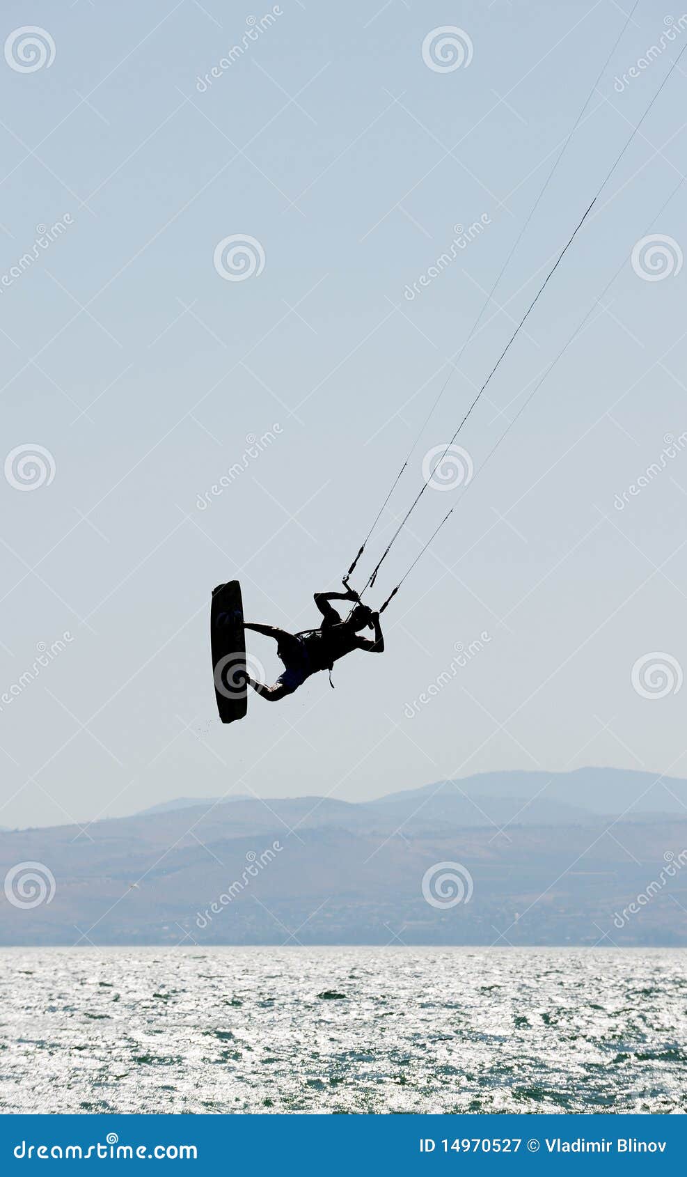 Sky-surfing on Lake Kinneret Stock Image - Image of evening, surfing ...