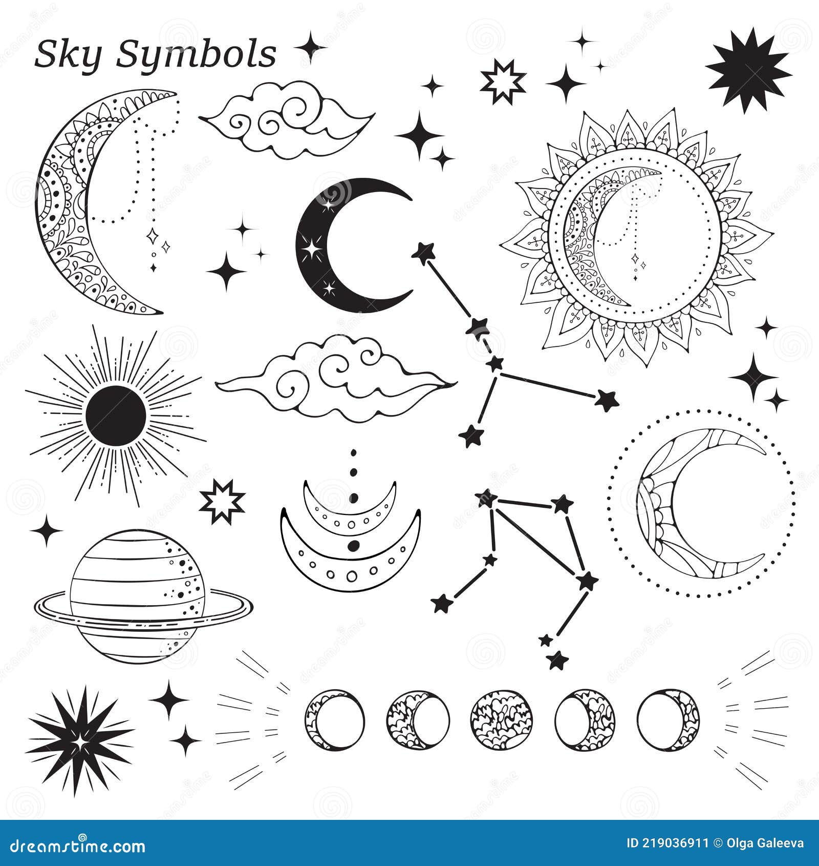 Sky Symbols Elegant Graphics Collection in Vector Stock Vector ...