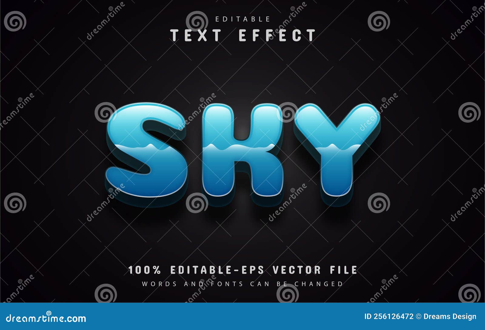 Sky text effect editable stock vector. Illustration of beautiful ...