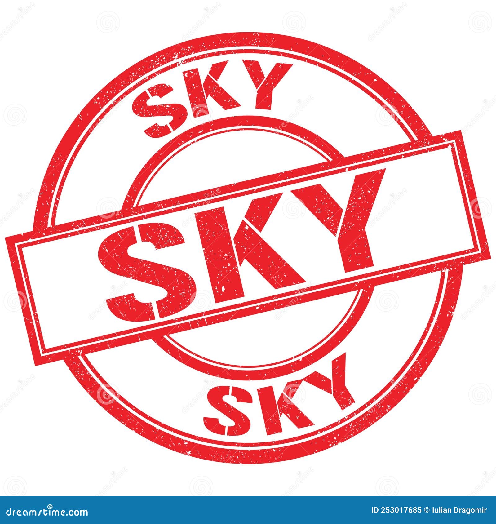 SKY Text Written on Red Stamp Sign Stock Illustration - Illustration of ...