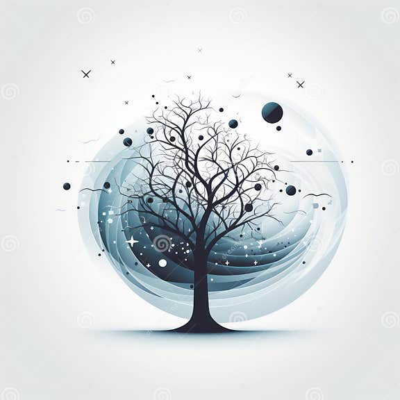 Sky-themed Vector Logo with Tree-like Elements Stock Illustration ...