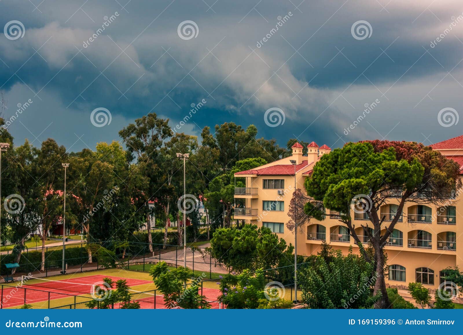 Sky before a Thunder-storm. Huge Thundercloud Over the City Stock Photo ...