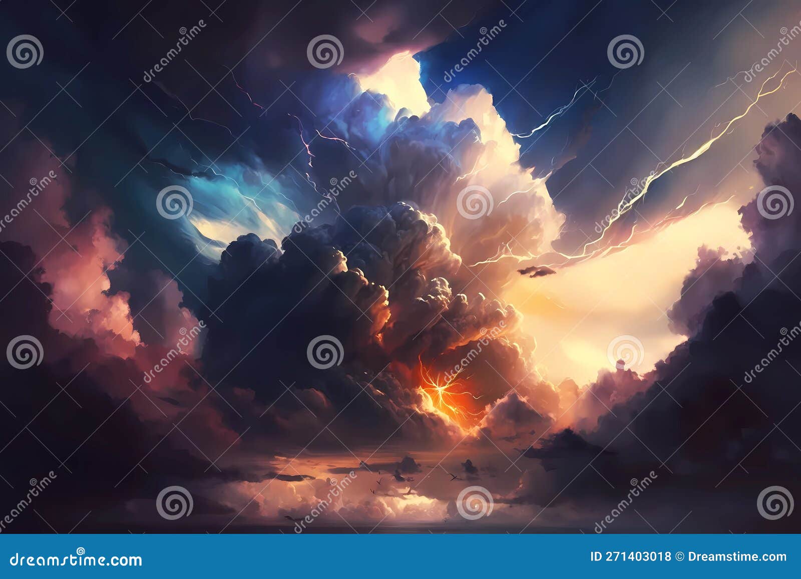 Sky With Thunderous Clouds. Generative Ai Design Stock Photo ...