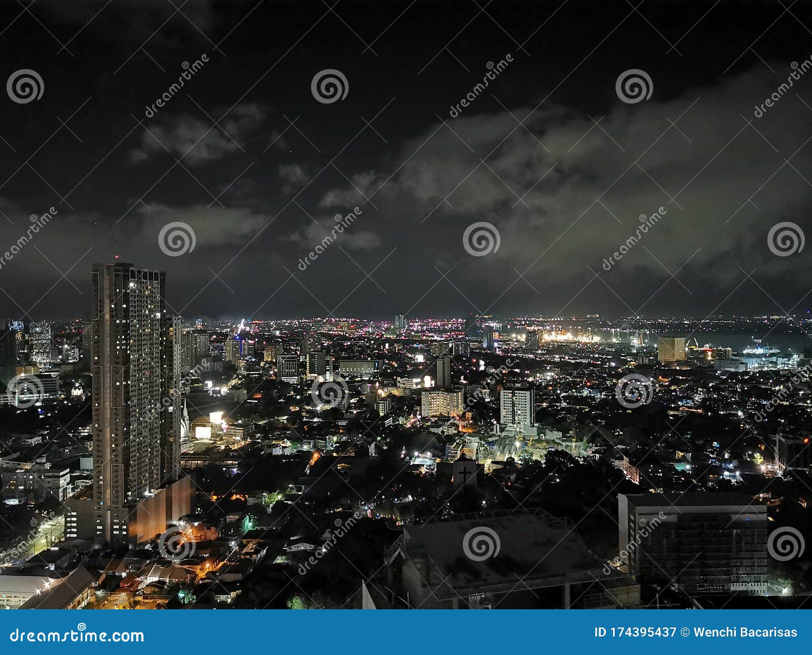 Sky Tower Cebu City stock image. Image of citylights - 174395437