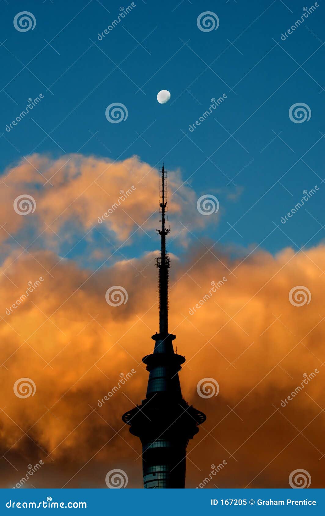 Sky tower at sunset stock image. Image of awesome, concrete - 167205