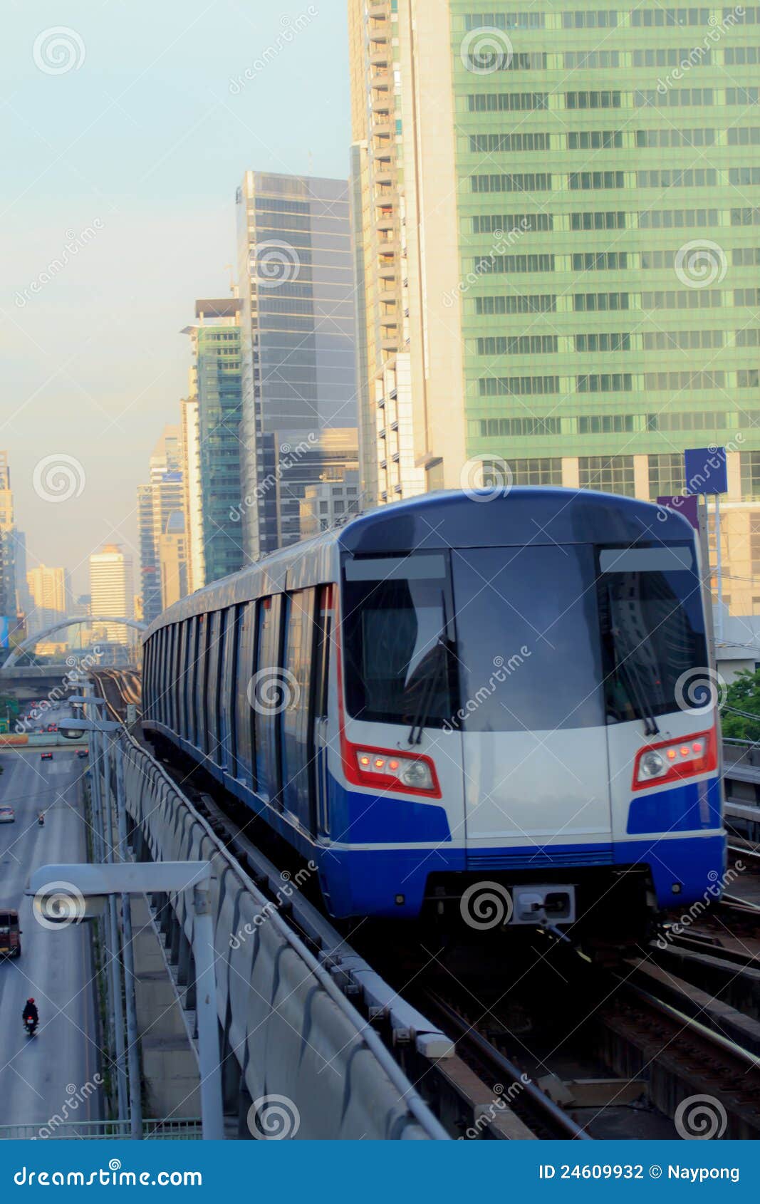Sky Train stock photo. Image of cityscape, speed, road - 24609932