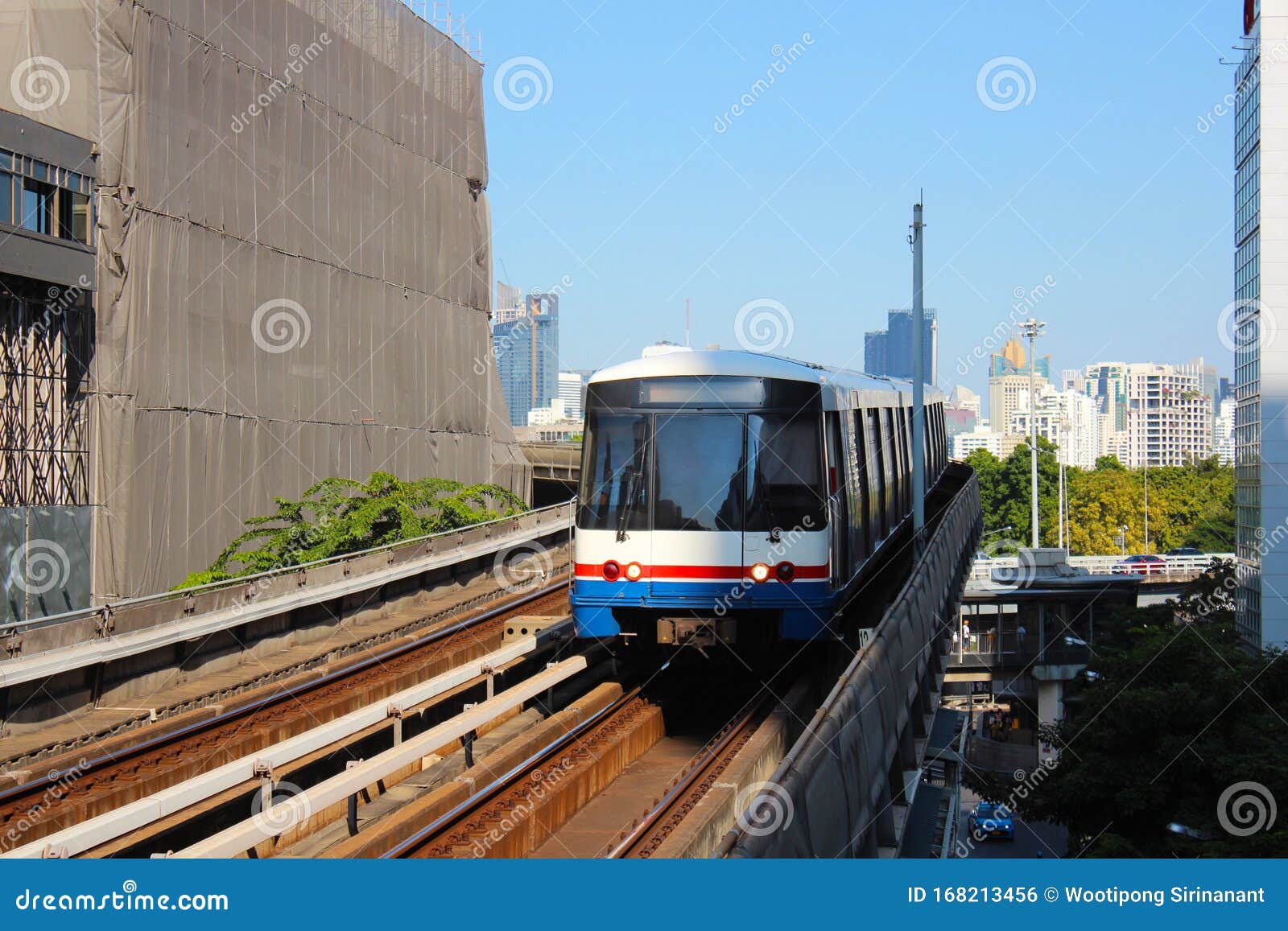The Sky Train is Approaching the Platform Stock Photo - Image of ...