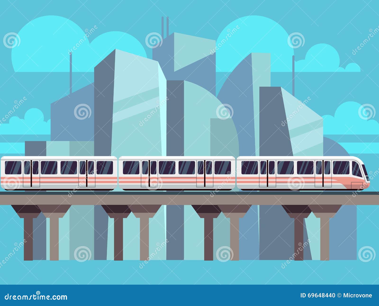 Sky Train, Subway Concept Vector Stock Vector - Illustration of ...