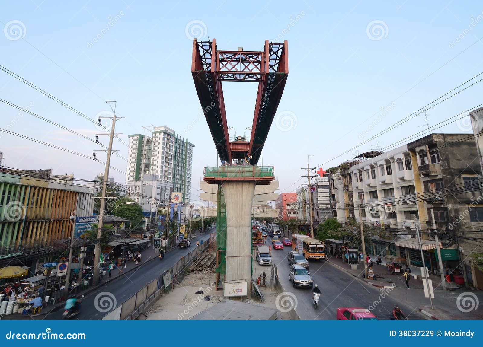 Sky Train Under Construction Editorial Stock Image - Image of elevator ...