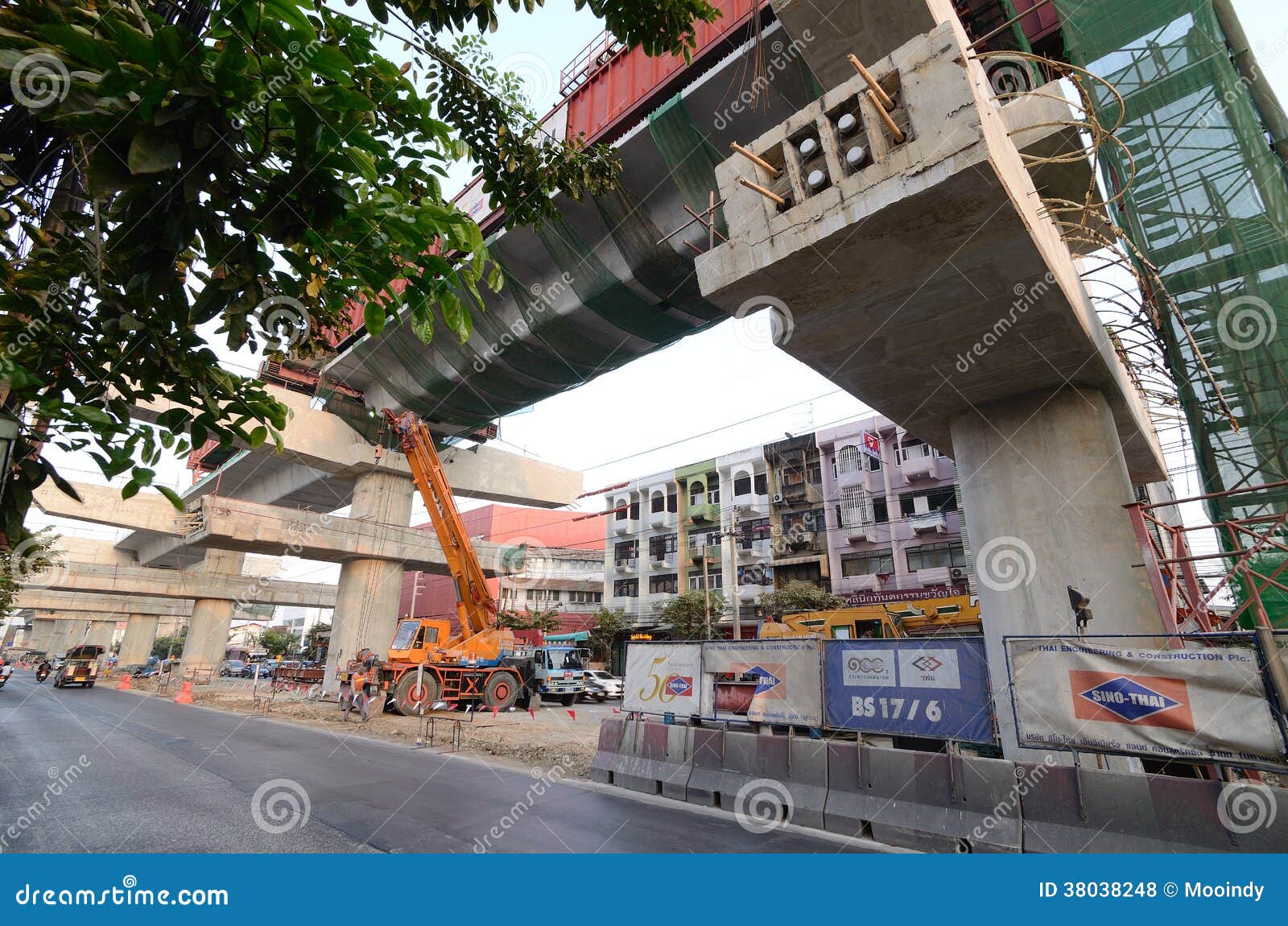 Sky Train Under Construction Editorial Stock Photo - Image of outdoor ...