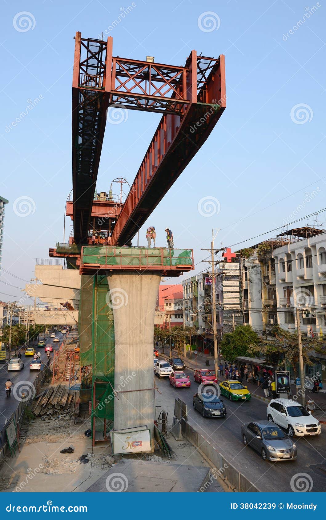 Sky Train Under Construction Editorial Stock Image - Image of outside ...