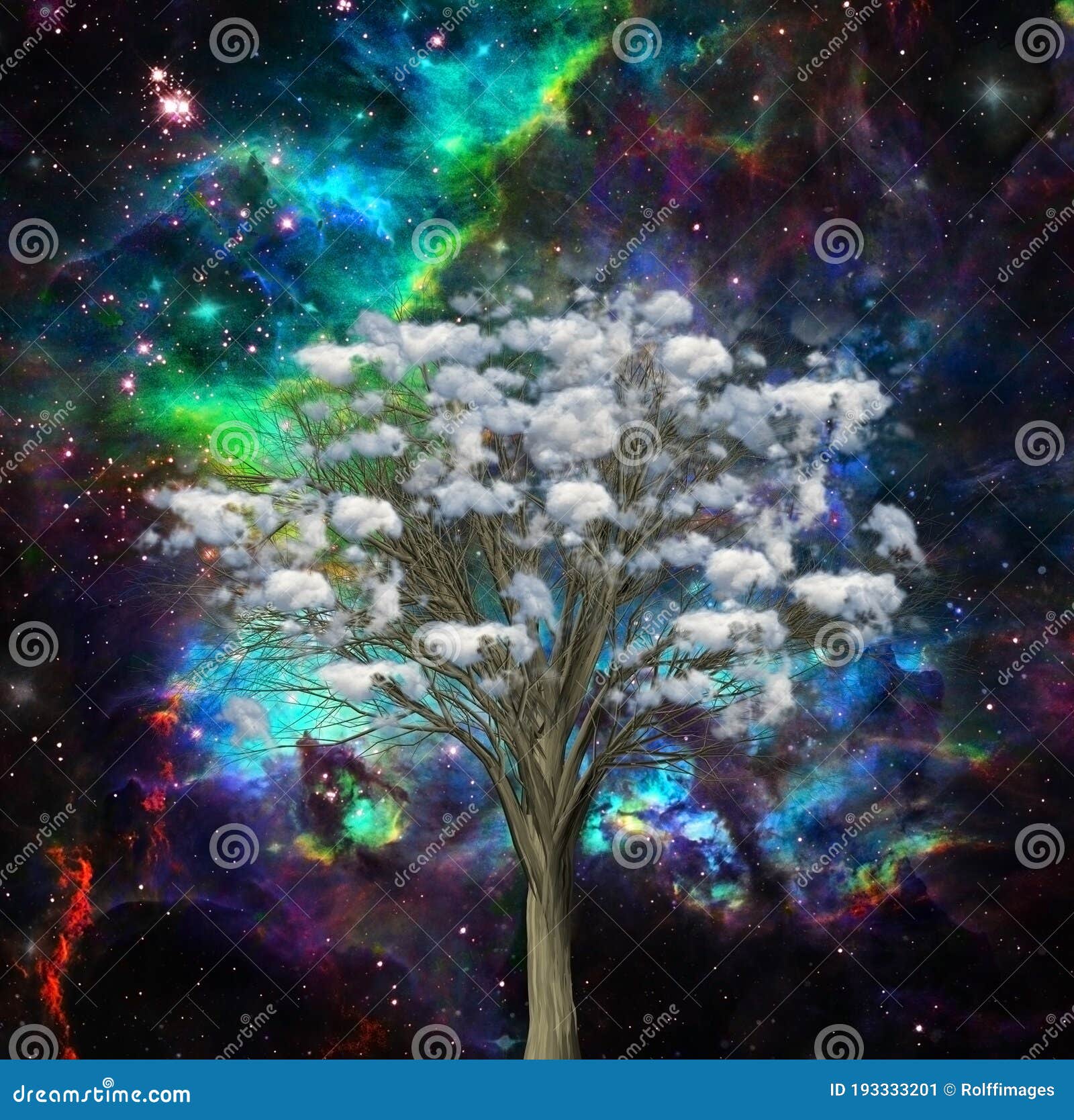 Sky tree stock illustration. Illustration of mystic - 193333201