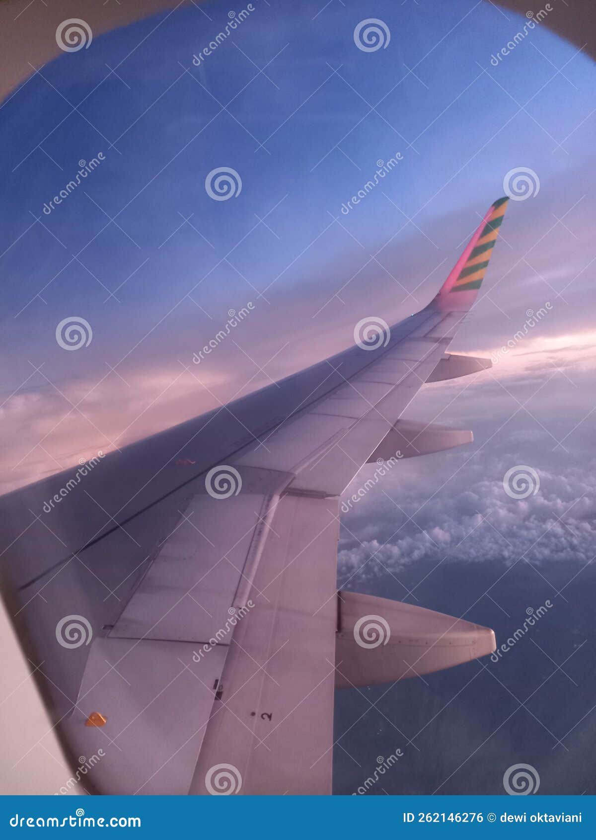 Sky View Afternoon on the Plane Stock Photo - Image of airplane ...