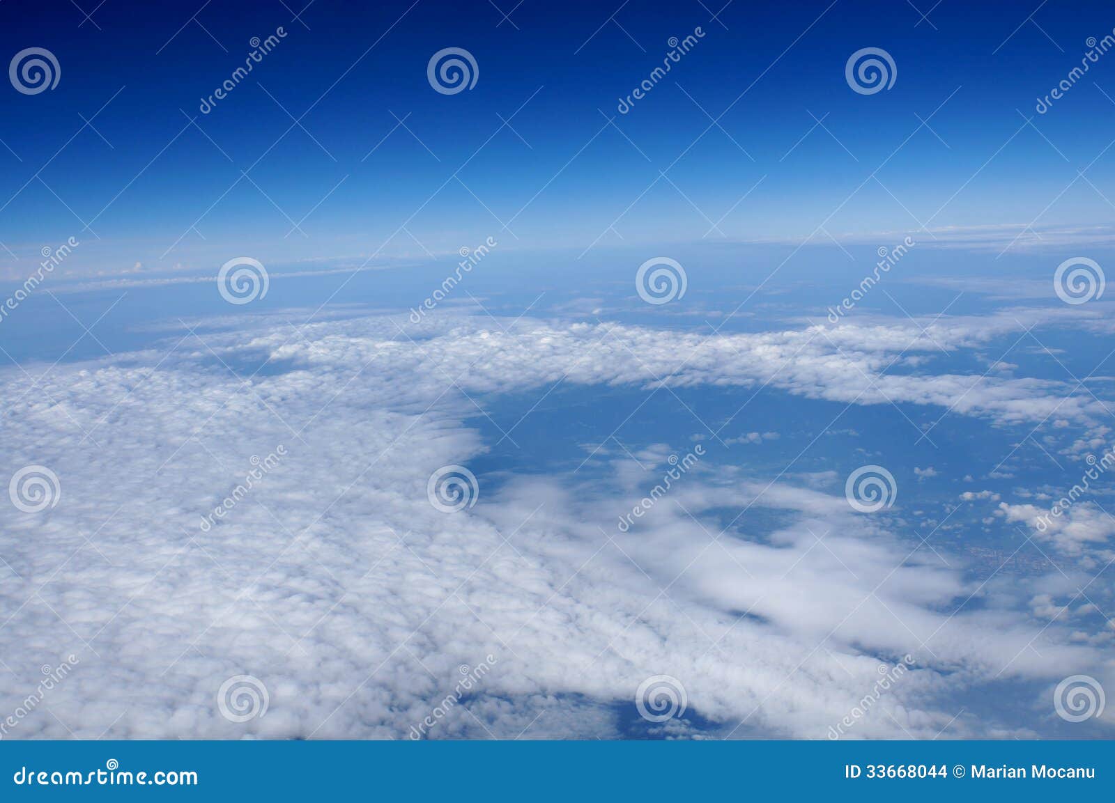 View Of The Sea From The Airplane Window At An Altitude Of 10,000 Feet ...