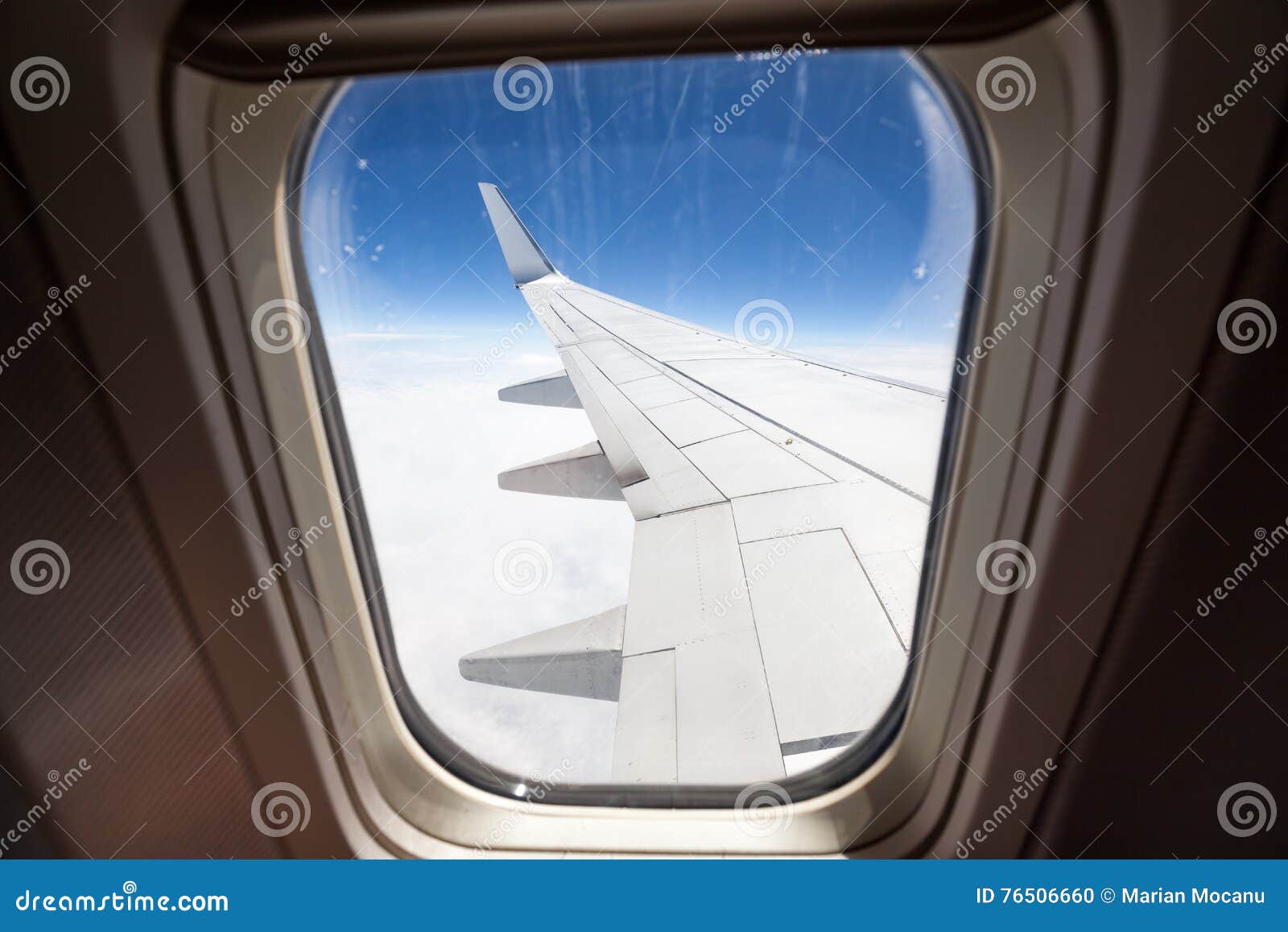 Sky View from Airplane Window Stock Photo - Image of wing, flight: 76506660