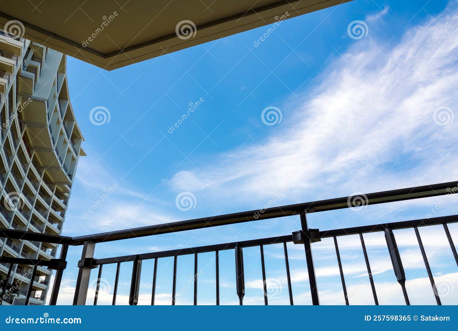 Sky View from the Balcony of the High Building Stock Image - Image of ...