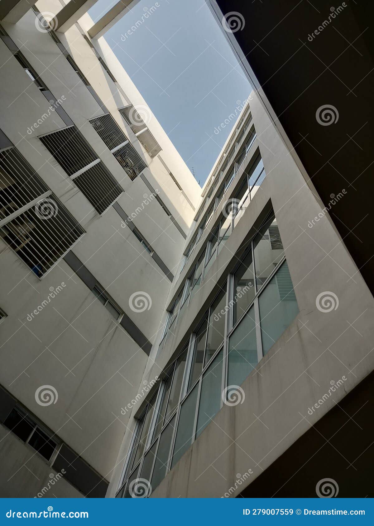 Sky View from Below the Apartment Building Stock Image - Image of view ...