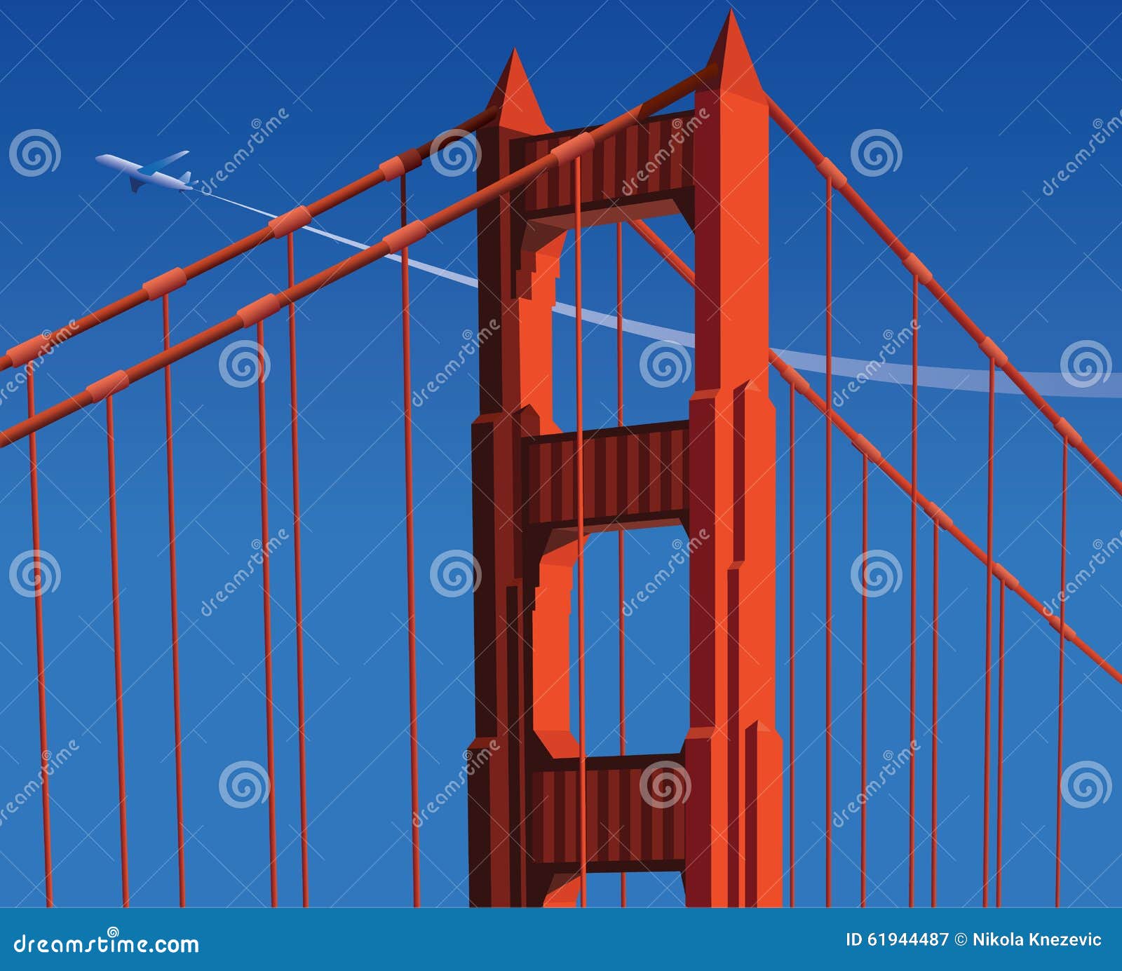 Sky view from bridge stock illustration. Illustration of destinations ...