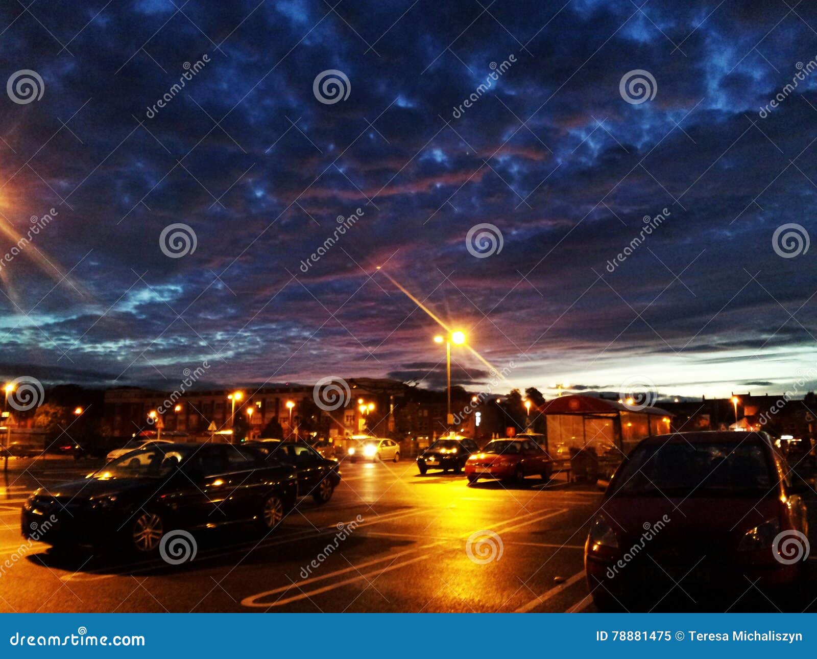 Sky stock image. Image of view, blue, park, cars, skies - 78881475