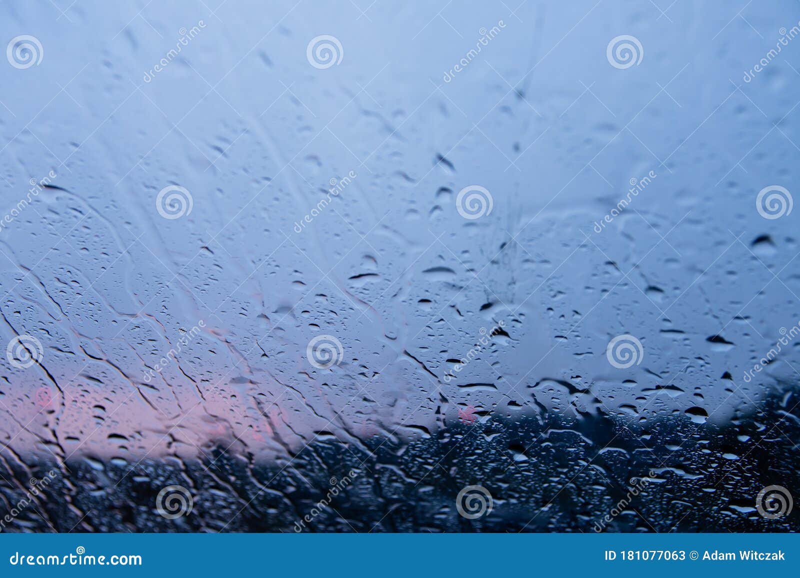 Sky View through Car Window with Rain Drops Stock Image - Image of ...