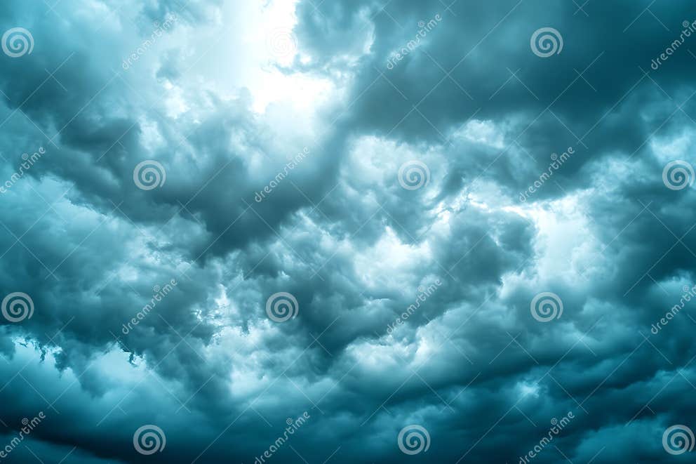 Sky View from the Ground with Clouds of Different Colors and an Approaching Storm Stock ...