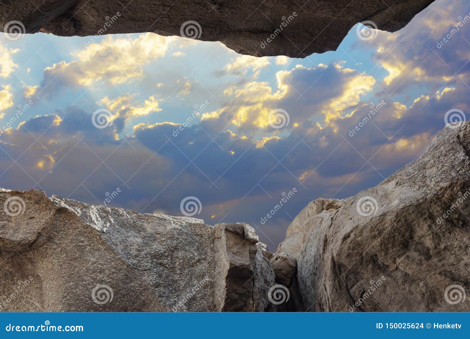 Sky View Inside a Rock Cave in Namibia Stock Photo - Image of light ...