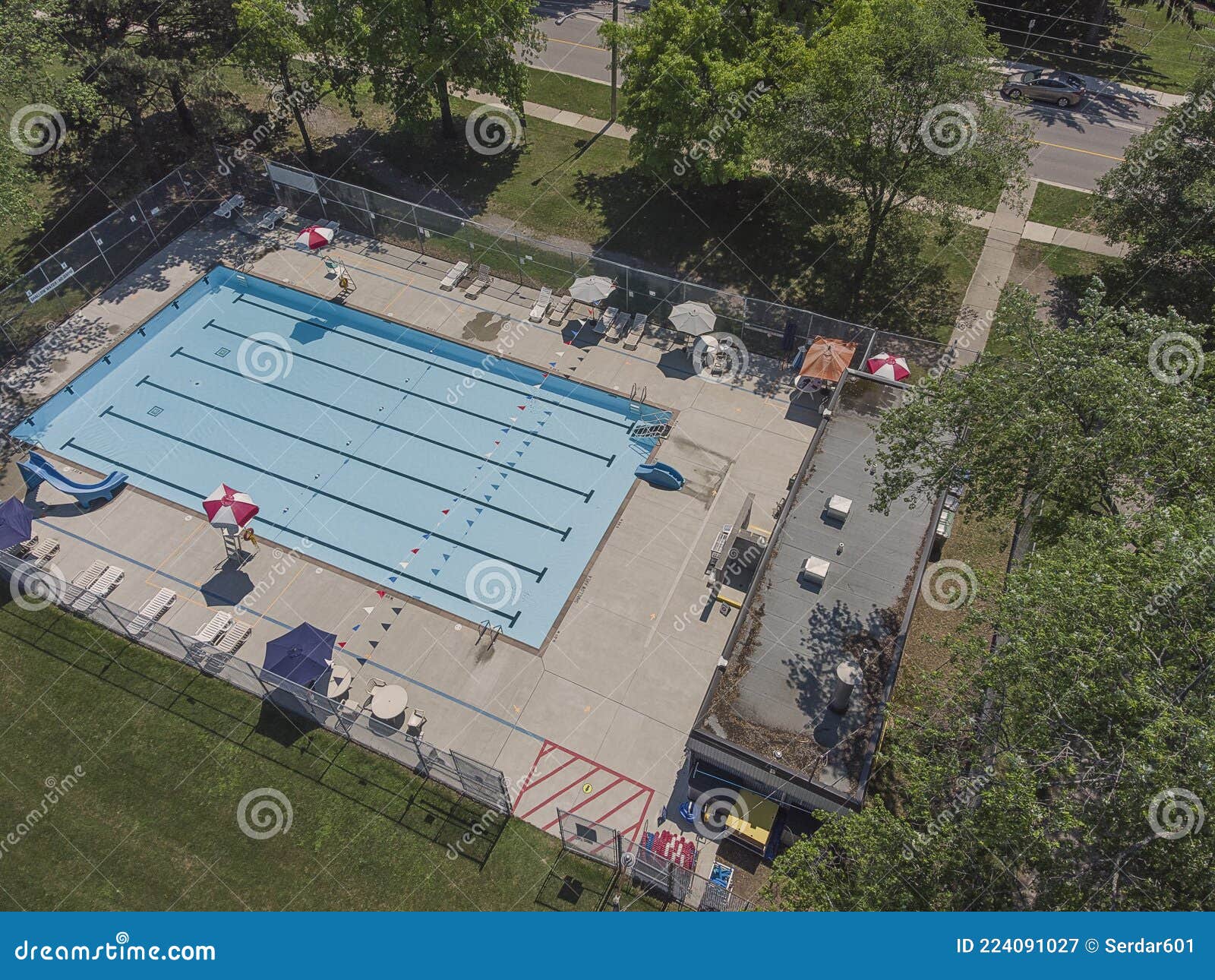 Sky View of a Swimming Pool Stock Image - Image of landscape, view ...