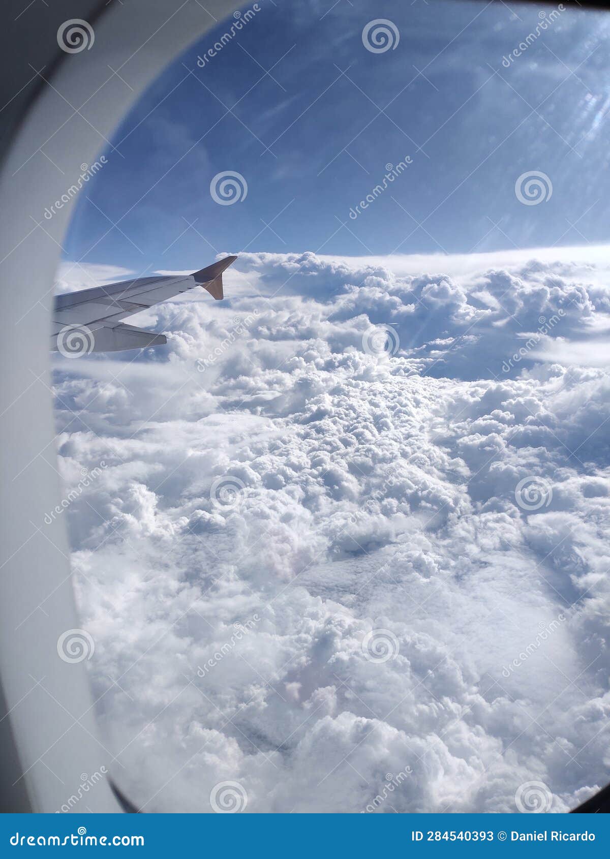Sky View that Taken from Inside Airplane Stock Image - Image of blue ...