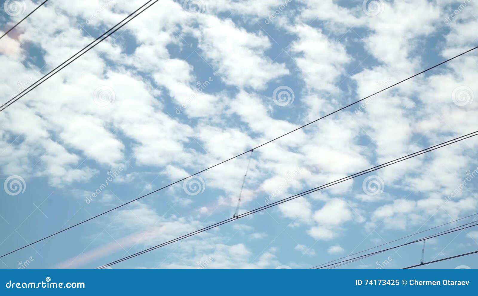 Sky View from a Window Running Train Stock Video - Video of rail ...