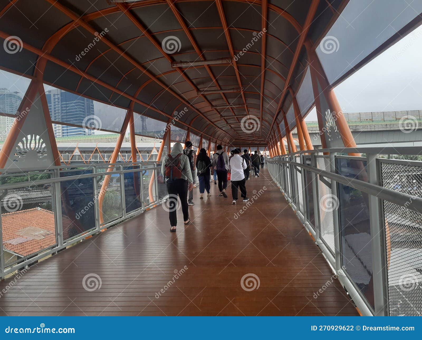 The Sky Walk , Connecting Bridge for Bus and Train Passengers Stock ...