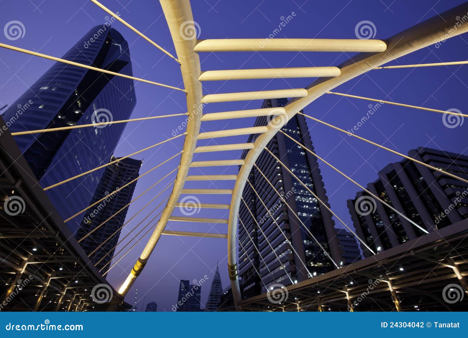 Sky Walk with the Urban City Stock Photo - Image of scape, building ...