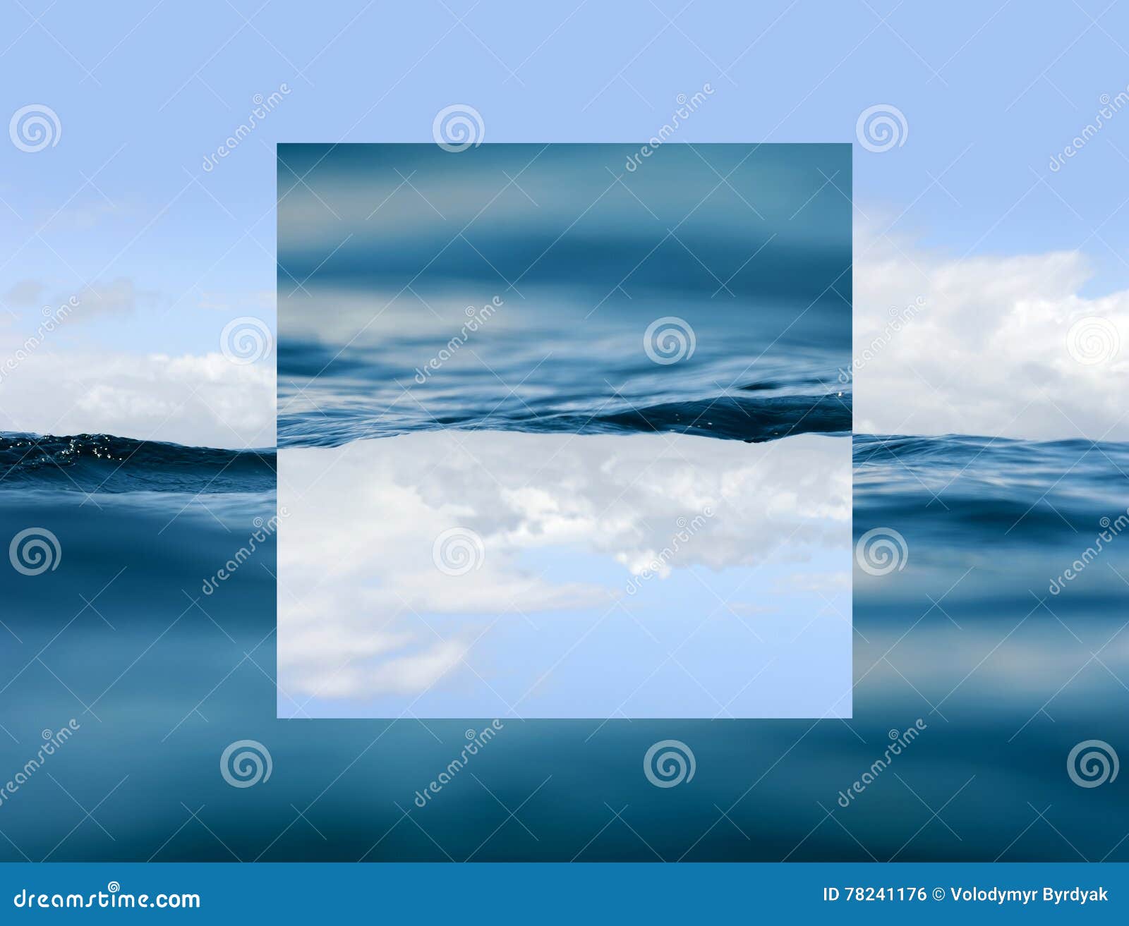 Sky and Water. Geometric Reflections Effect Stock Illustration ...