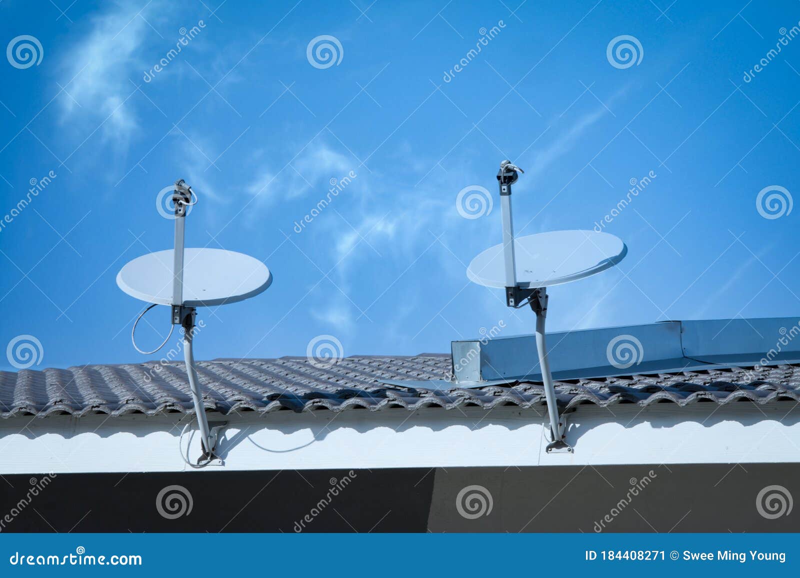 Sky weather and TV antenna stock image. Image of broadcast - 184408271
