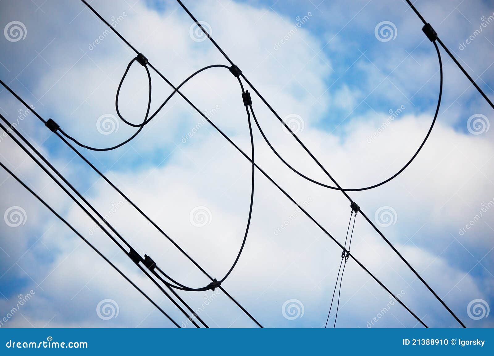 Sky and wires stock photo. Image of perspective, industry - 21388910