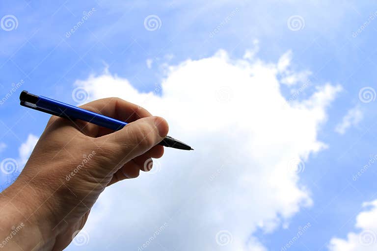 Sky Writer stock image. Image of text, clouds, writer - 5334987