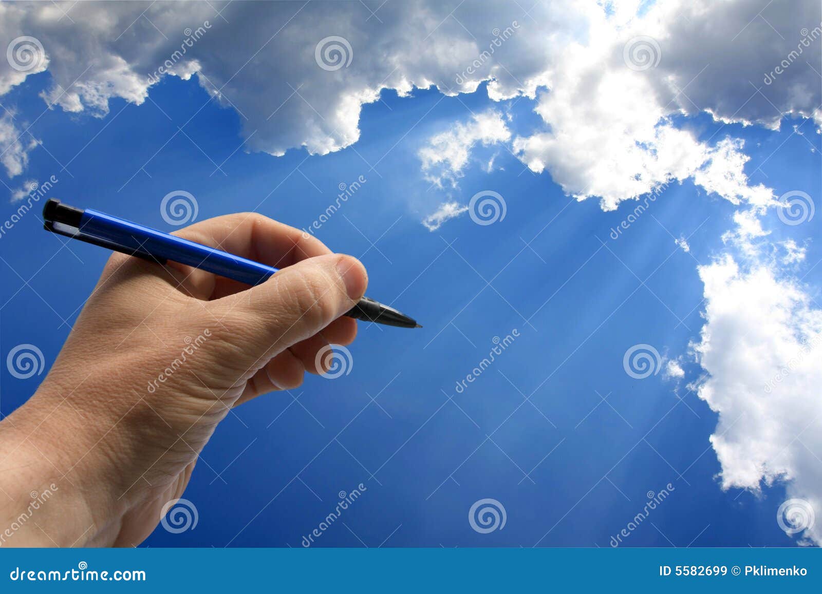 Sky Writer stock image. Image of beam, nail, write, thumb - 5582699