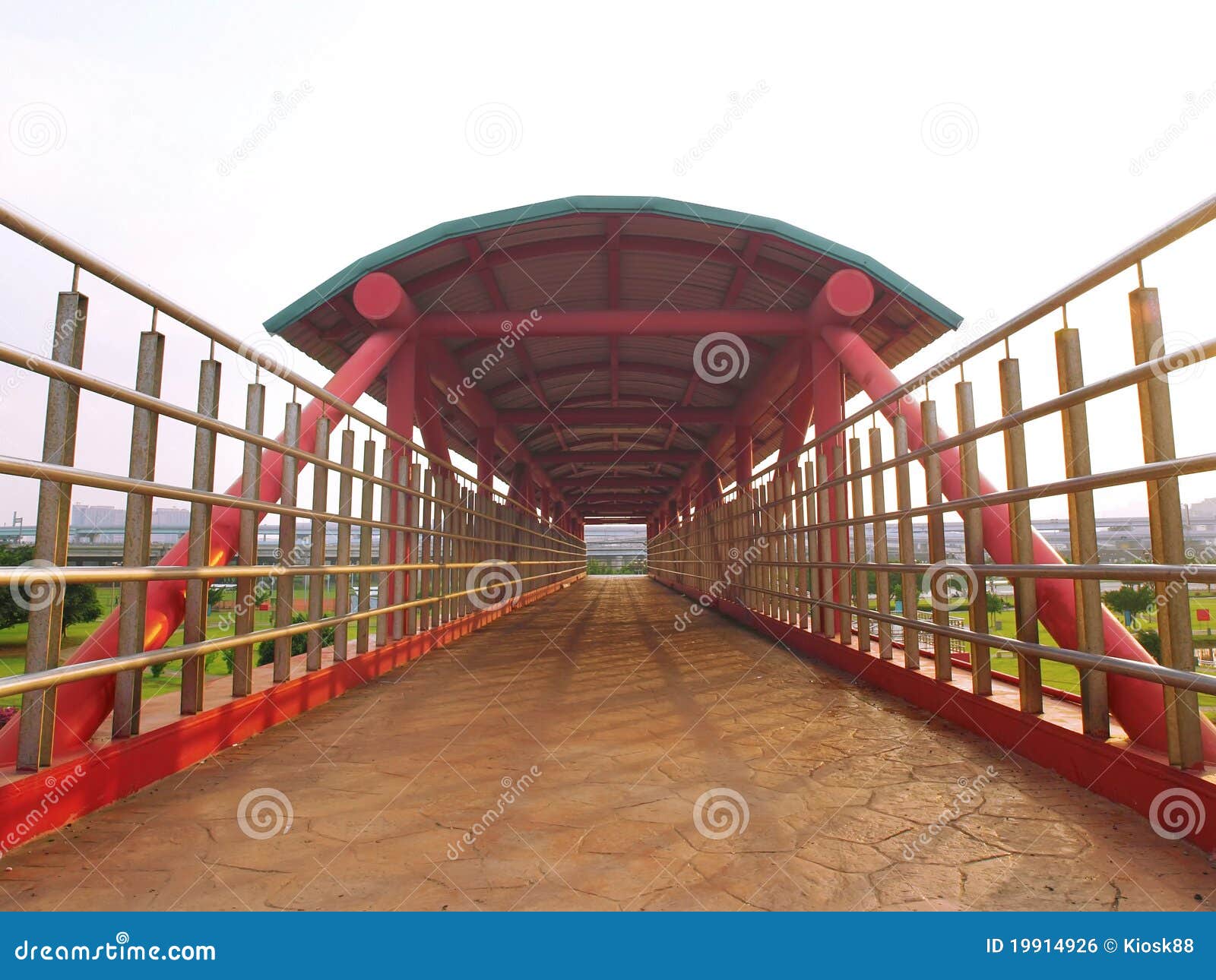 Skybridge in the park stock photo. Image of line, corridor - 19914926