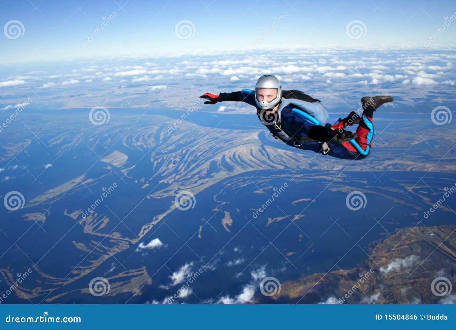 Skydiver stock photo. Image of diving, flyer, helmet - 15504846