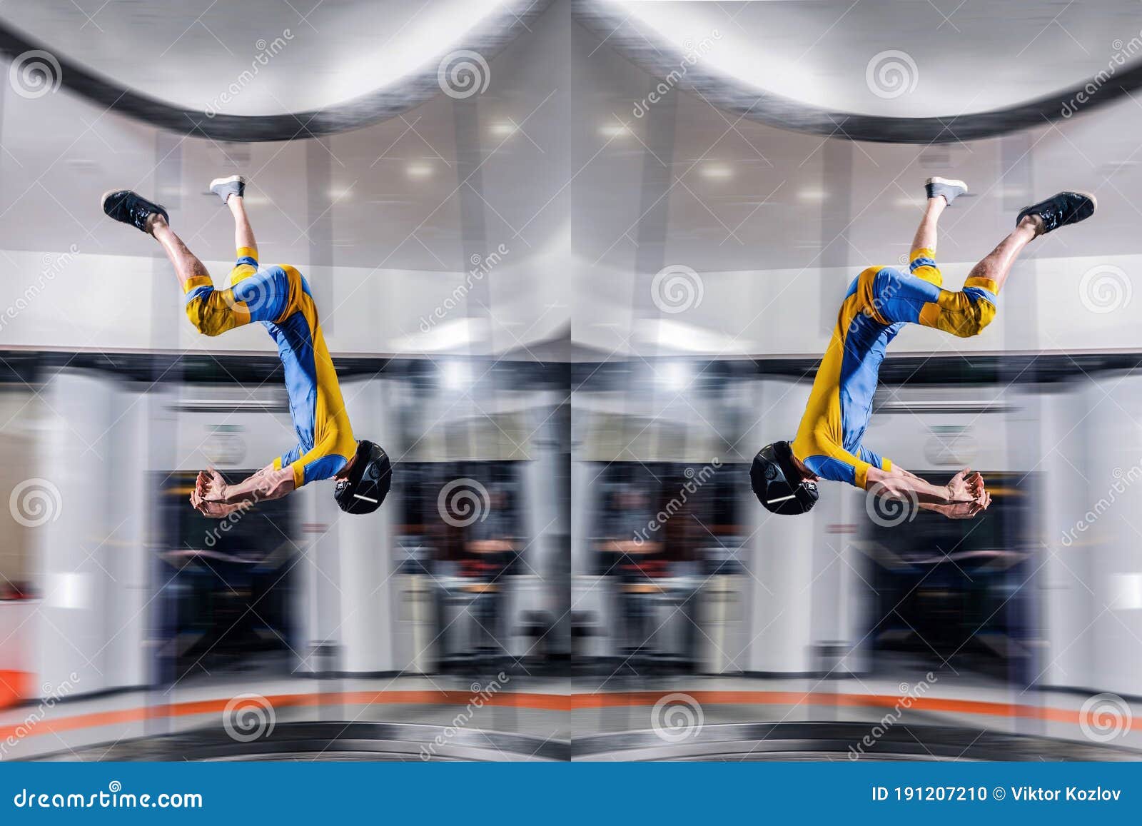 The Skydiver. an Athlete Performs an Acrobatic Trick in the Air. Flight ...