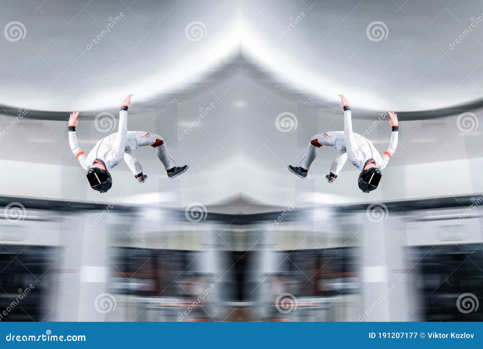 The Skydiver. an Athlete Performs an Acrobatic Trick in the Air. Flight ...
