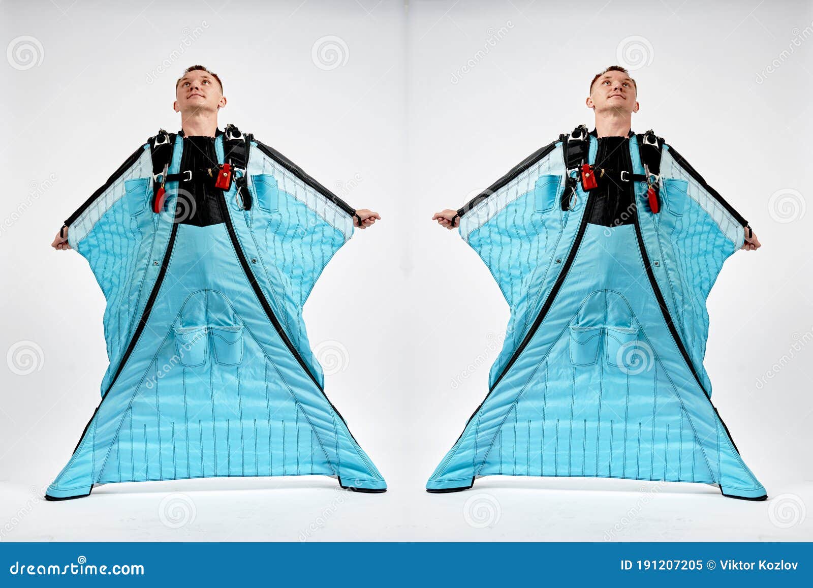 The Skydiver. an Athlete Performs an Acrobatic Trick in the Air. Flight ...