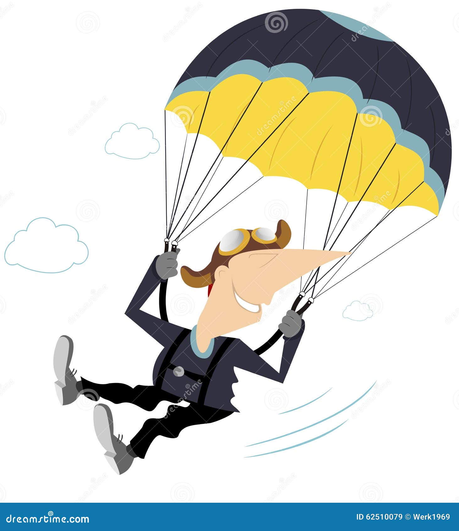 Skydiver stock vector. Illustration of smile, vector - 62510079