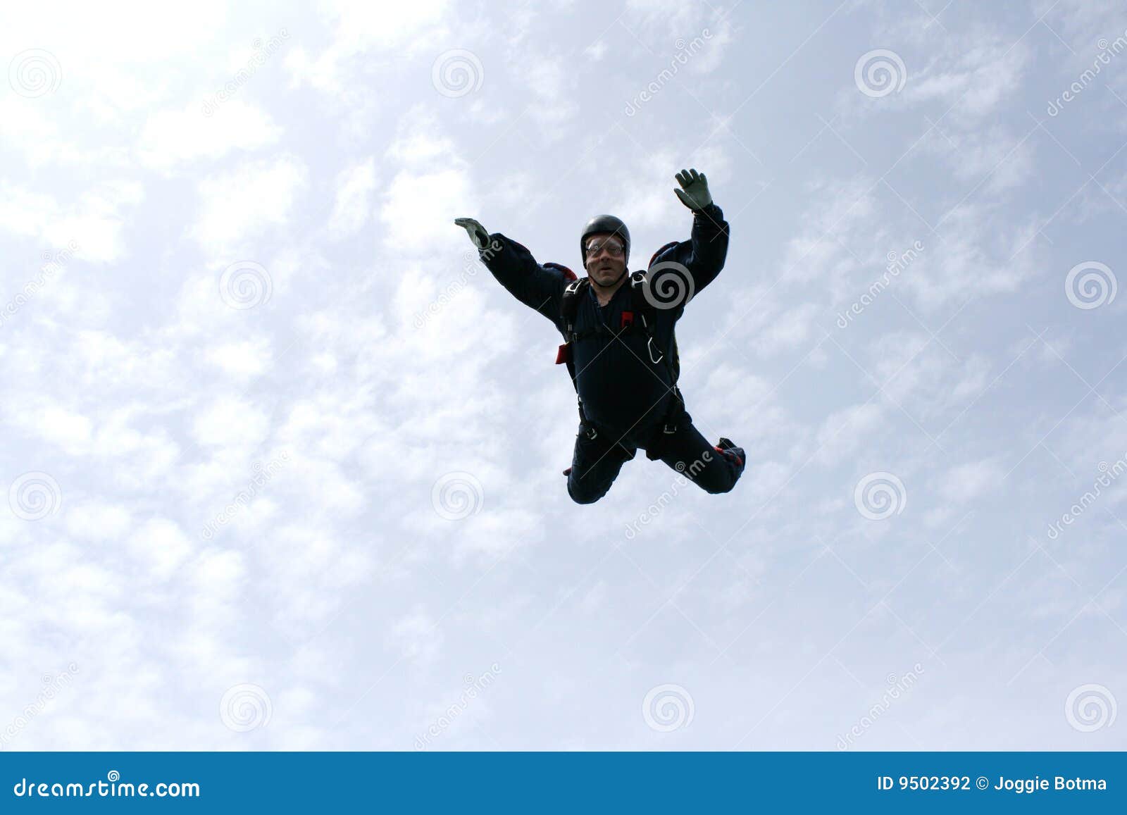 Skydiver Falls Towards the Cameraman Stock Photo - Image of velocity ...