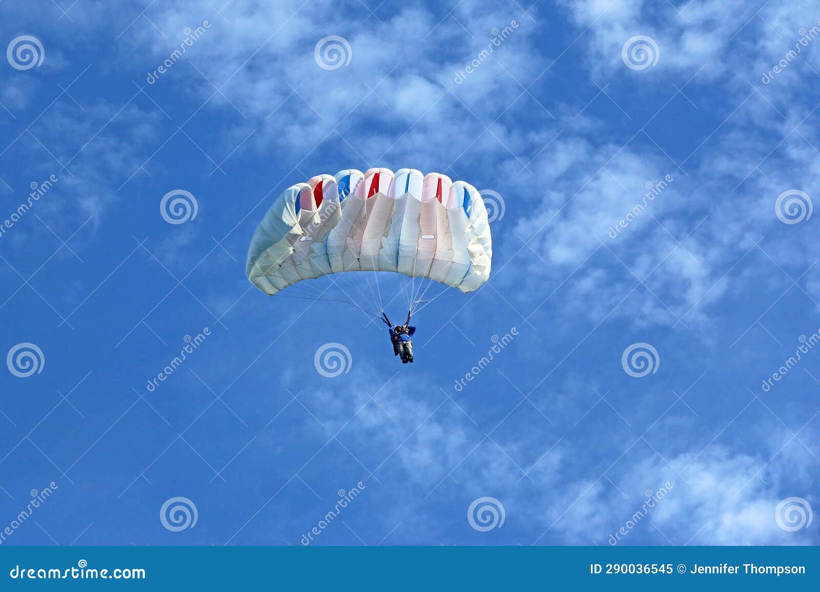 Skydiver Flying in a Blue Sky Stock Image - Image of flying, classic ...