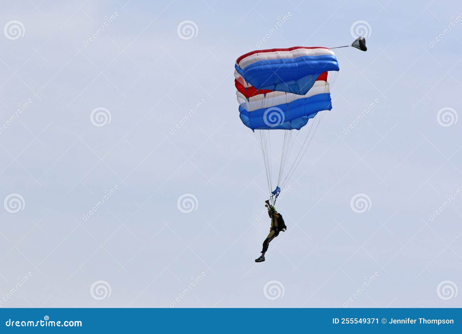 Skydiver Flying Wing in a Blue Sky Stock Image - Image of wing ...